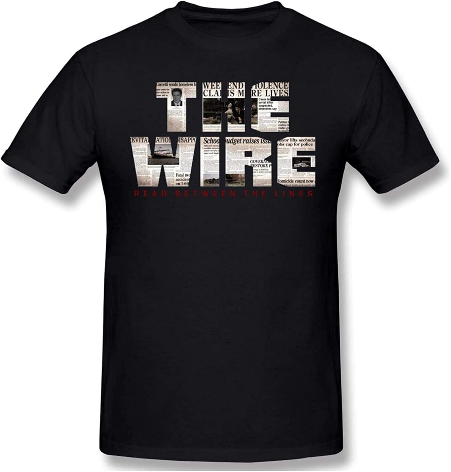 Men's T-Shirts Print The Wire Logo Crew Neck Short Sleeve Tee Shirt ...