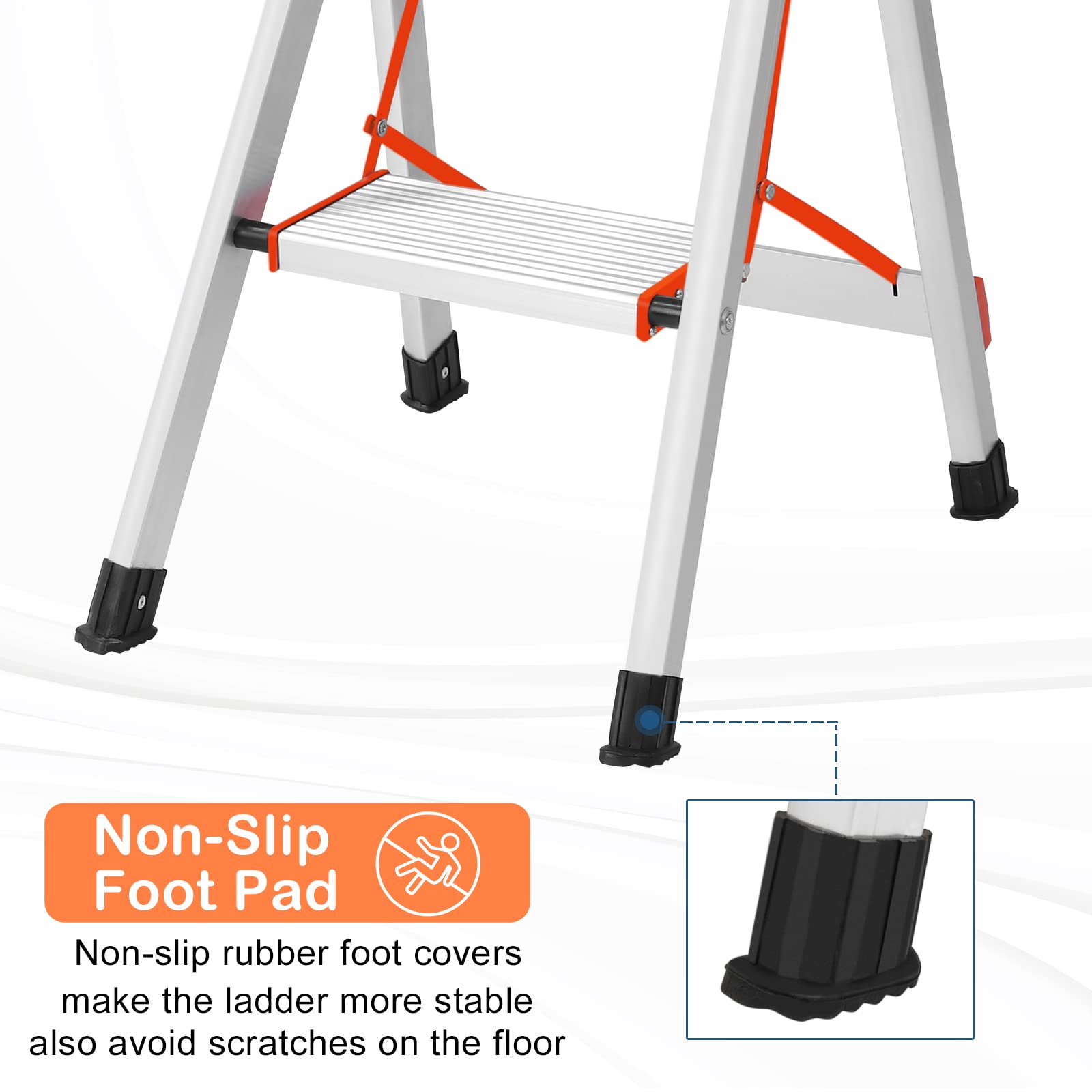 Mua LUISLADDERS Folding Step Ladder 4 Step Ladder Aluminum Step Stool ...