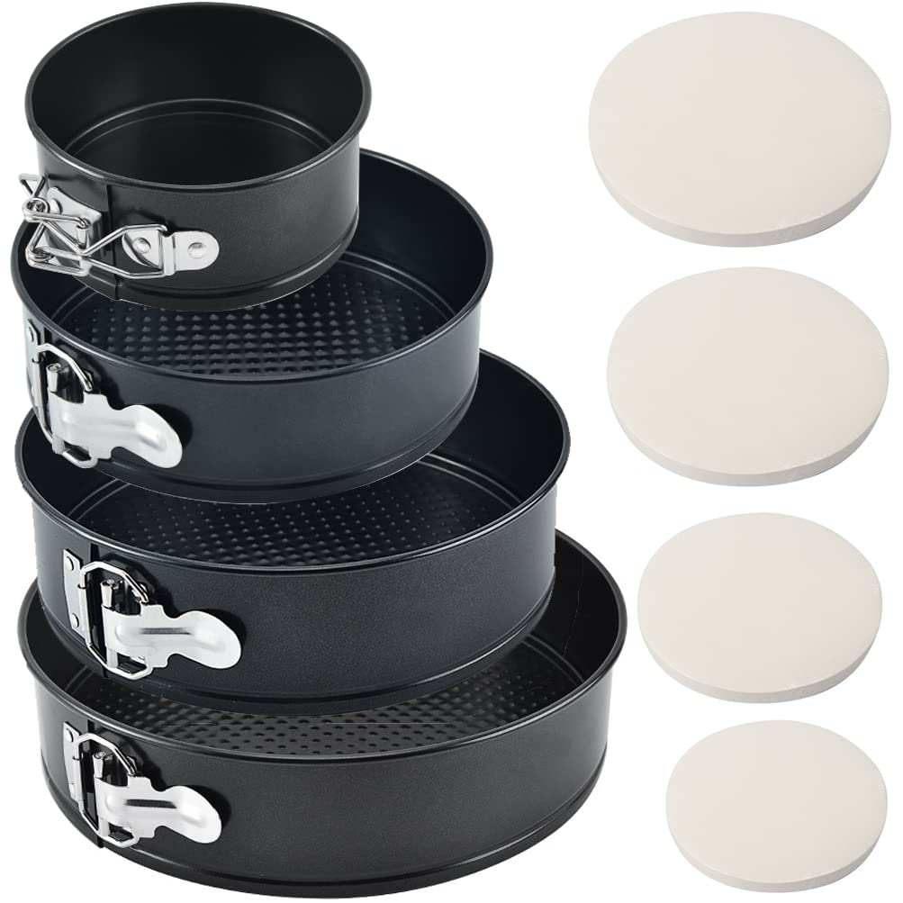 Tellshun 4 Pack Springform Pan Tins Set 4, 7, 9,10 Inch Baking Mold ...