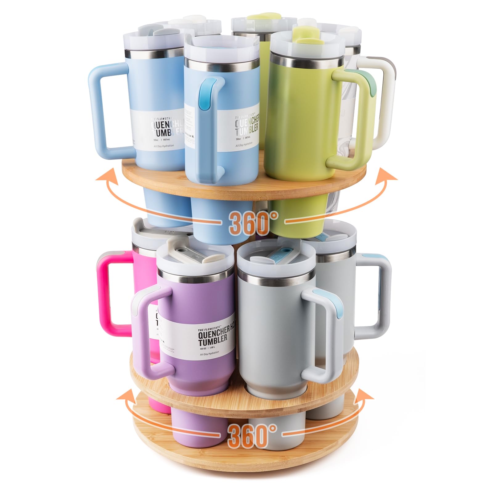 GTian Water Bottle Organizer for Stanley 20/30/40oz Tumbler, Rotatable ...