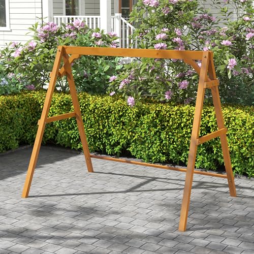 Real Relax Porch Swing Frame, Heavy Duty 660 Lbs Wooden Swing Stand ...
