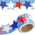 Amazon.com: Whaline Patriotic Star Cutouts 4th of July Red Blue White ...