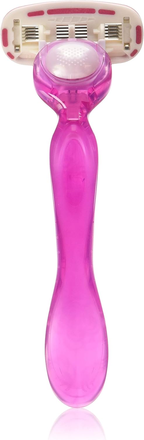 Amazon Brand - Solimo Female 5 Blade Razor with 4 refills with Multi Axis Pivot handle: Amazon ...