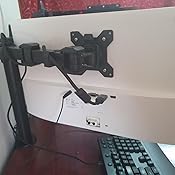 AmazonBasics Monitor Stand, Height Adjustable Arm Mount- Steel: Amazon ...