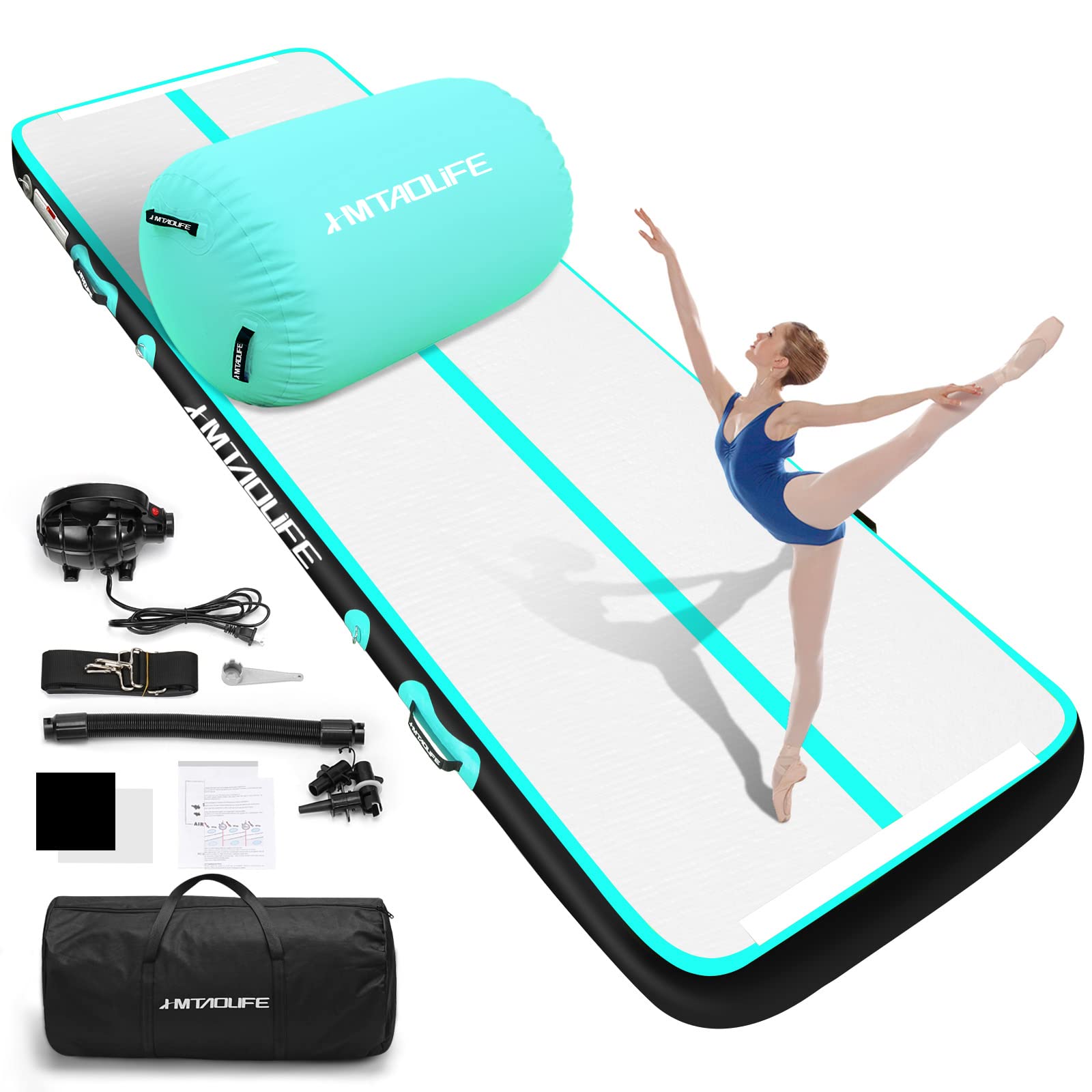 Gymnastics Air Roller Air Barrel, Inflatable Tumble Roller Mat, Back ...