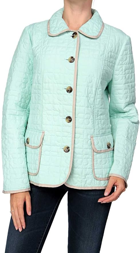 Basler Quilted Jacket GELATO, Color: Light Green, Size: 38 at Amazon ...