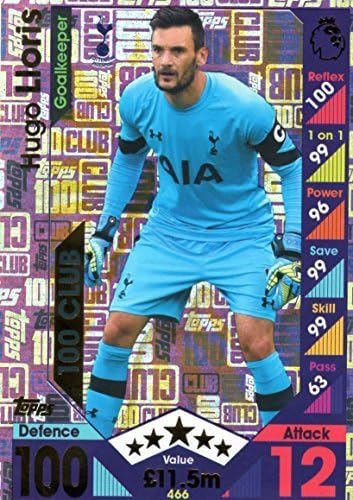 2016/17 MATCH ATTAX 100 CLUB HUGO LLORIS HUNDRED CLUB CARD #466: Amazon ...