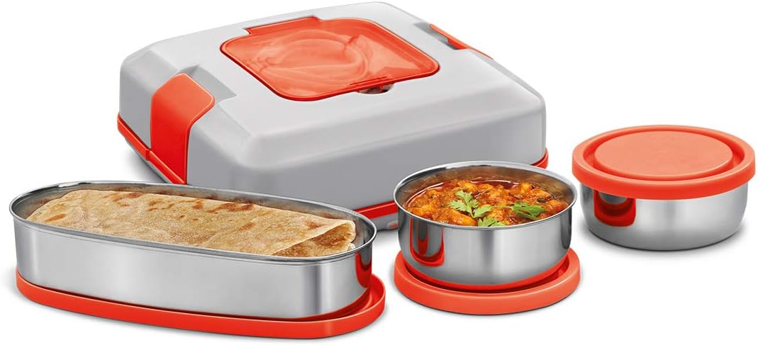 Amazon.com: Milton Flatron Electric Lunch Box Set of 3 (400ml x 1 ...