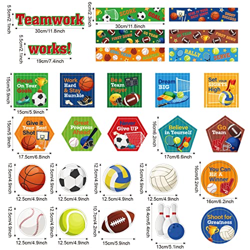 Sports Motivational Bulletin Board Set With Bulletin Board Borders ...