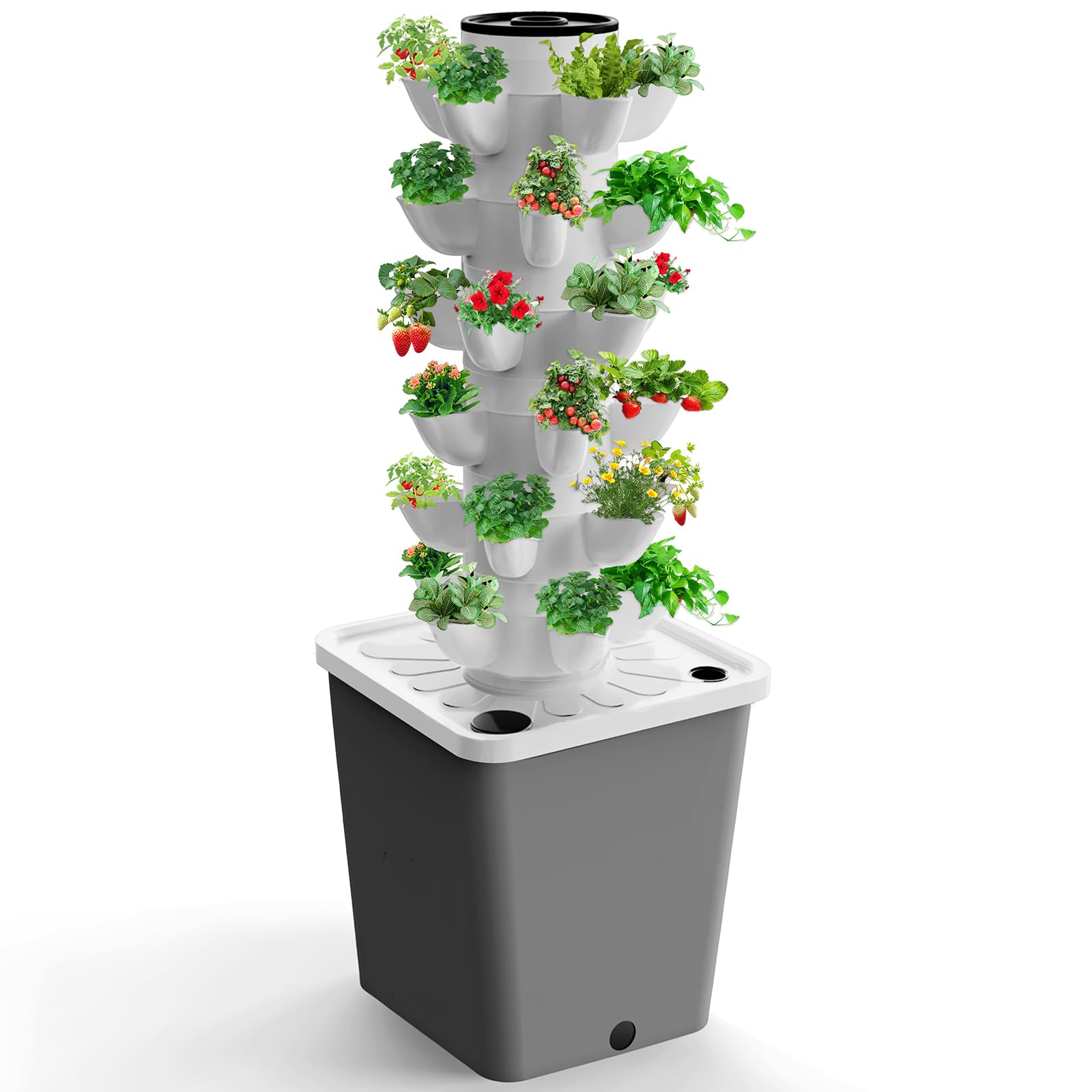 Hydroponics Growing System,30-Plants Indoor Vertical Tower System Kit ...