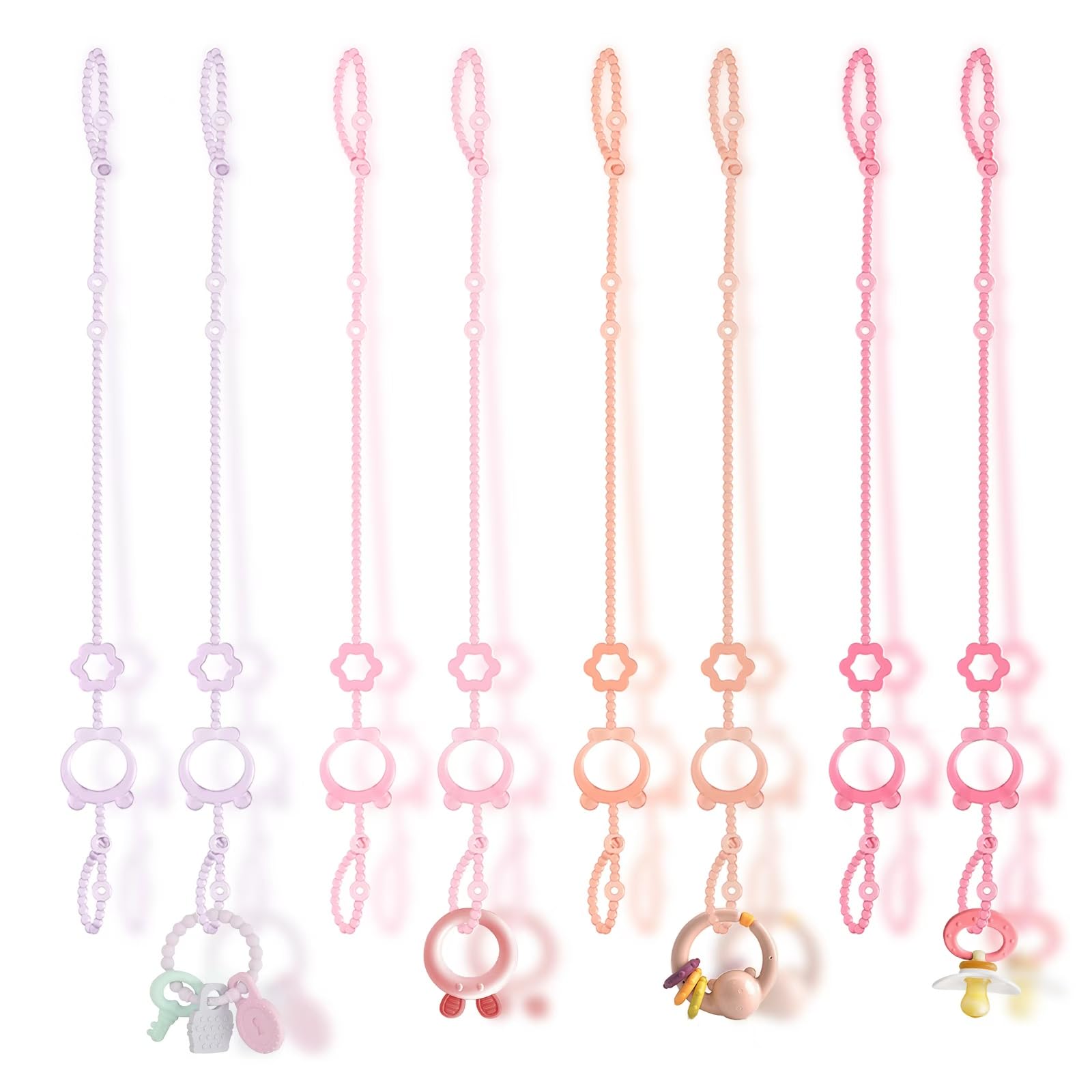 Toy Straps for Baby, 6pcs Adjustable Toy Holder for Stroller ...