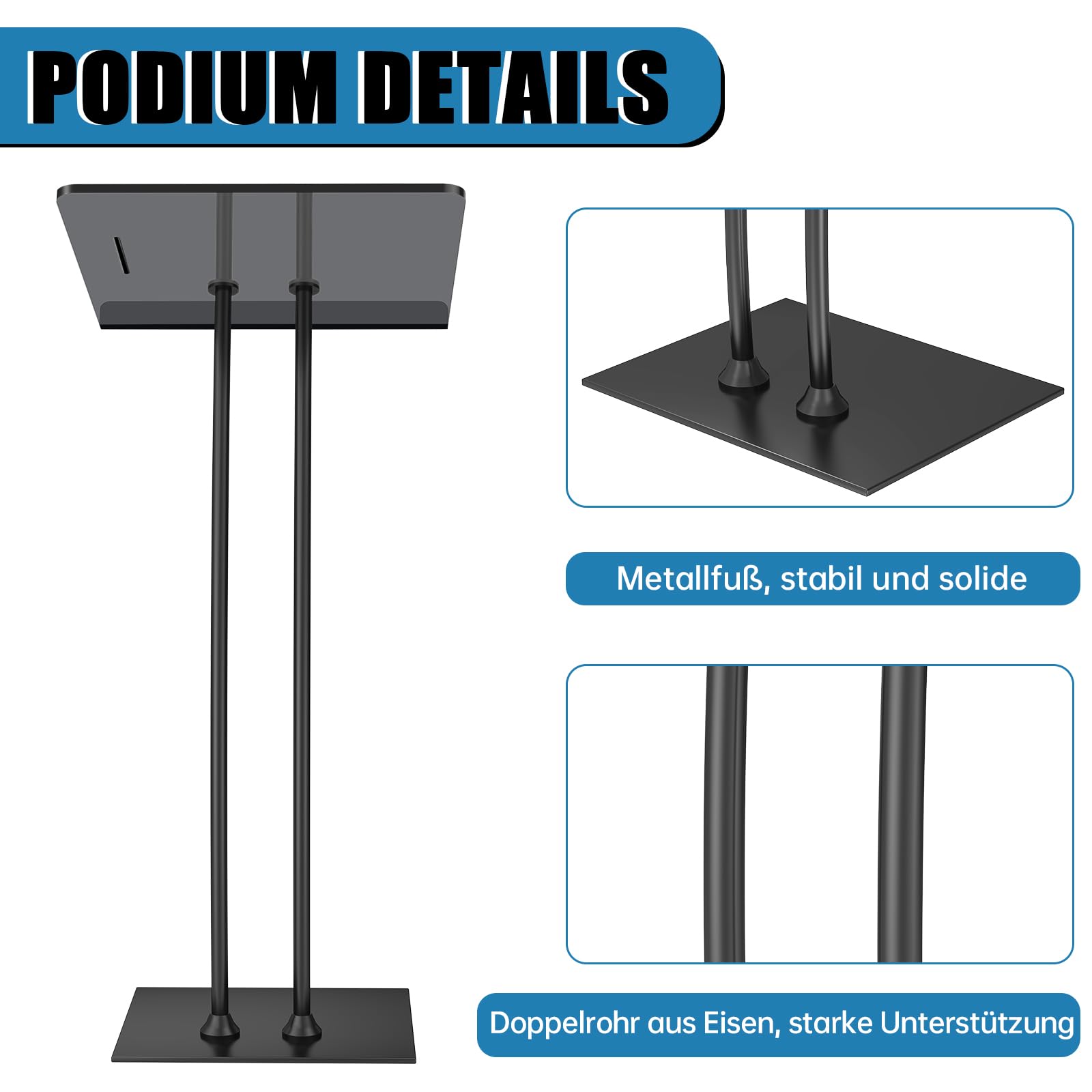 Pulpits For Churches With Iron Stable Bottom, Stand Up Acrylic Podium ...