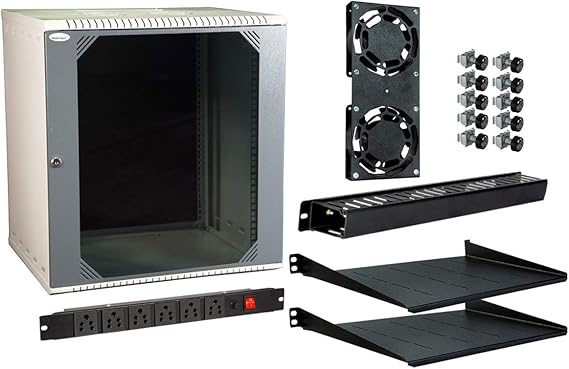 MASS RACK 12U 550X450mm Rack with PDU 6 Socket, 10" Tray(2 Nos), Cable ...