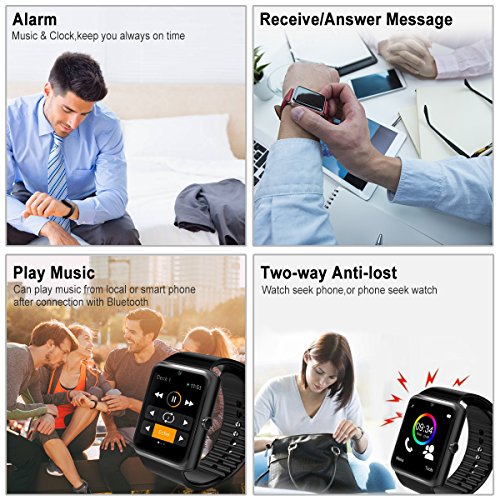 Smart Watch, Bluetooth Smartwatch Touch Screen Wrist Watch with Camera ...