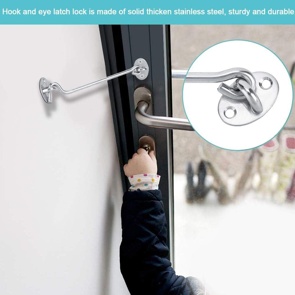 Stainless Steel Cabin Hook and Eye Latch Lock Privacy Solid Gate Window ...