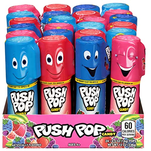 Push Pop Individually Wrapped Bulk Lollipop Variety Party Pack - 24 ...