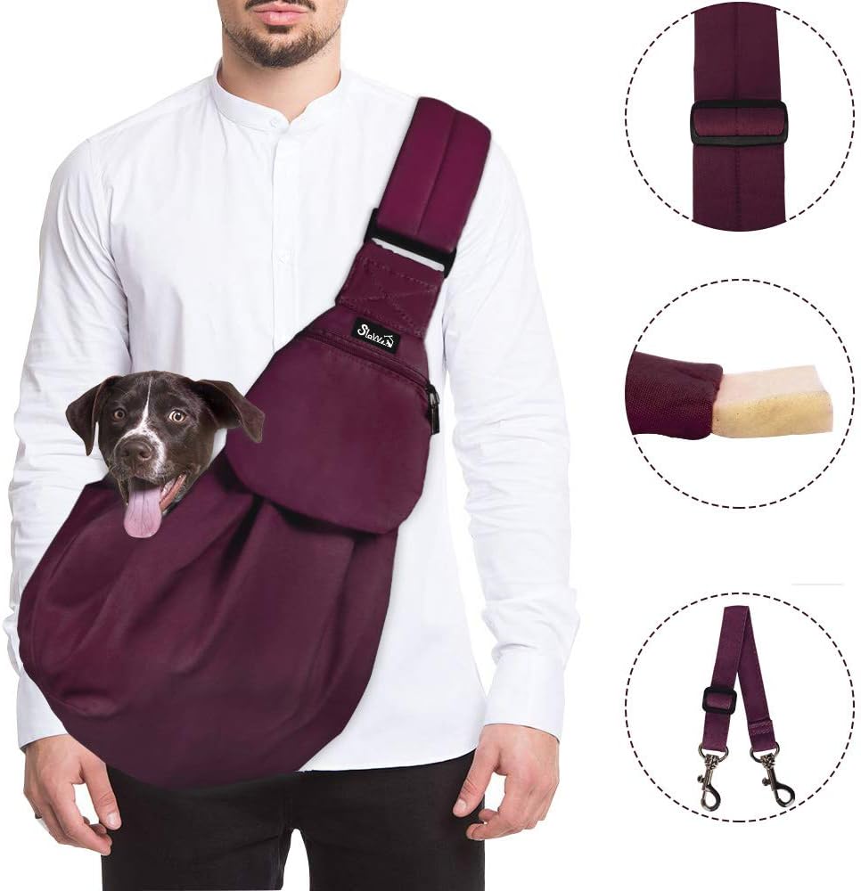 SlowTon Pet Carrier, Doggie Cat Hand Free Sling Carry Dog Papoose ...