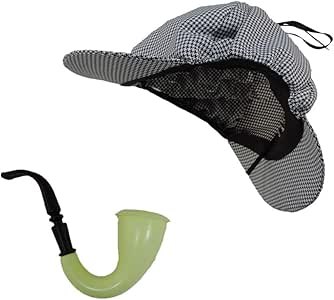 Amazon.com : Adult Sherlock Holmes Detective Sleuth Hat With Pipe ...