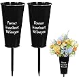 Amazon.com: AOFOX Metal Cemetery Vases, 2 Pcs Metal Grave Memorial ...