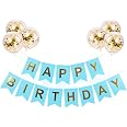Amazon.com: Light Blue Happy Birthday Banner, Light Blue Happy Birthday ...
