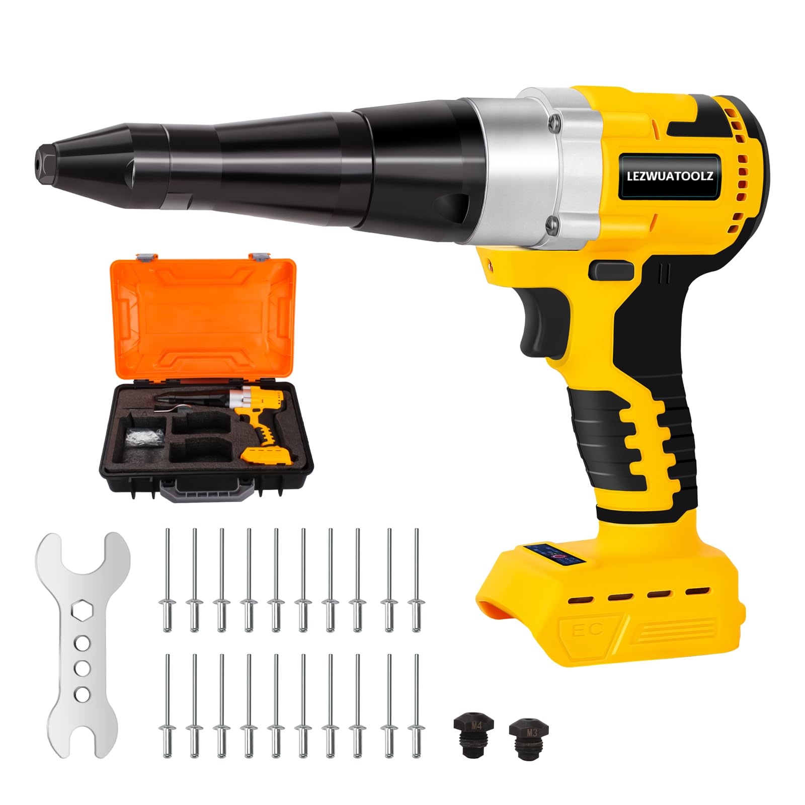 Lezwuatoolz Cordless Rivet Gun Tool Compatible with Dewalt 20V Max ...