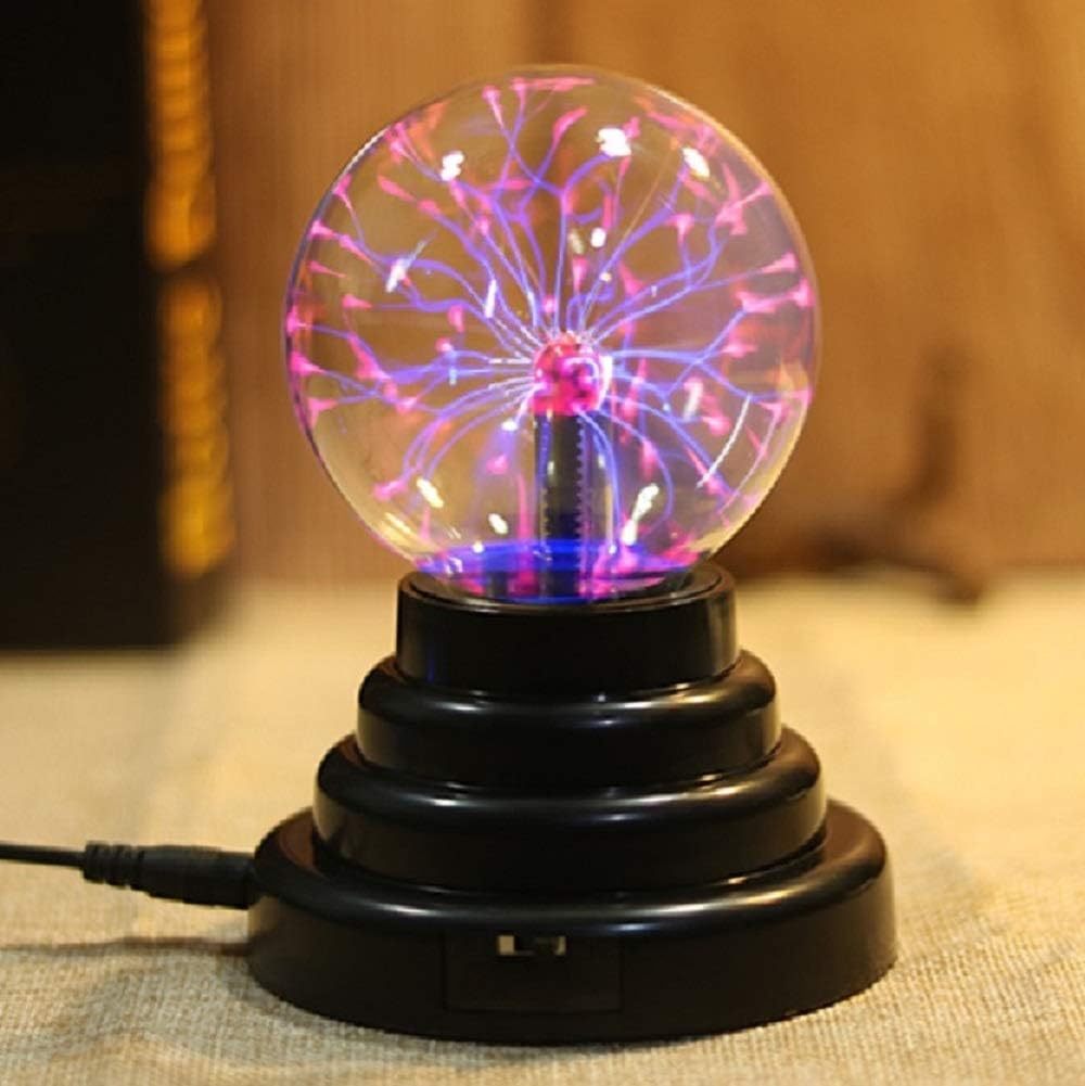 Lava Lamp Plasma Ball 3inch Plasma Globe, Touch Control Lightning, USB ...