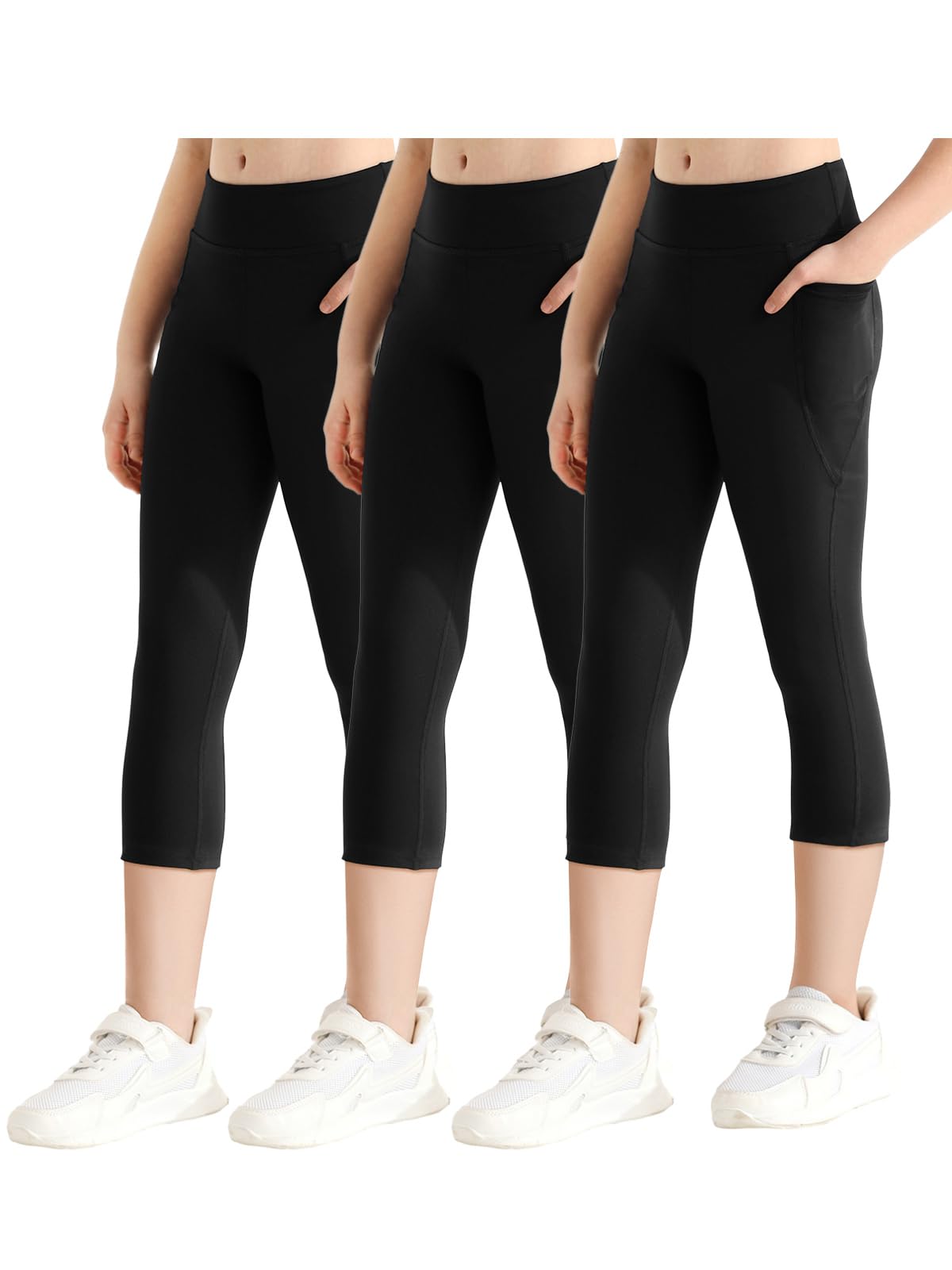 Girls Athletic Leggings with Pockets Yoga Workout Active Leggings Pants ...