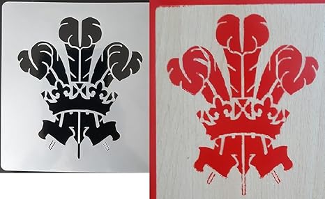 Large Welsh Three Feather mylar plastic stencil wall decor stencils ...