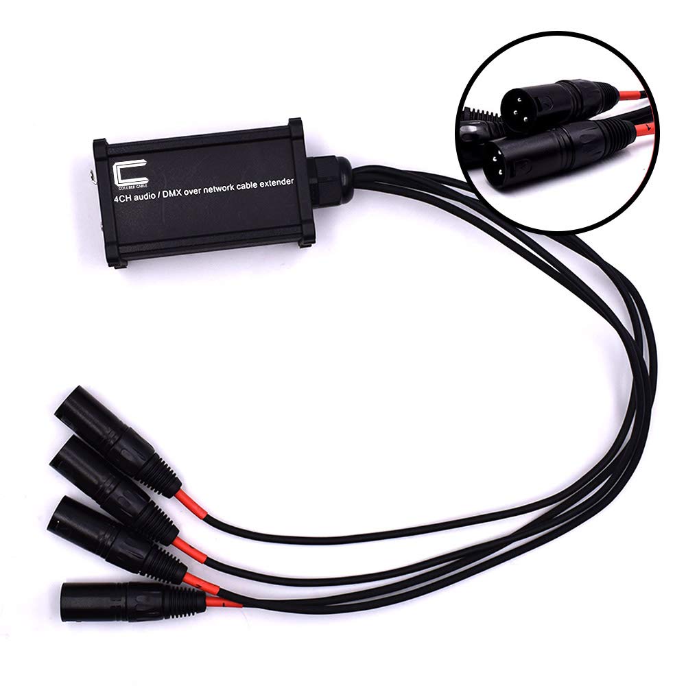 4 Channel 3-Pin XLR Male To Single Ethercon Cable -Compact Cat6 Multi ...