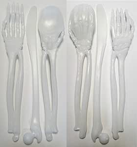 Amazon.com: Skeleton Plastic Silverware Set Plasticware: Non Disposable ...