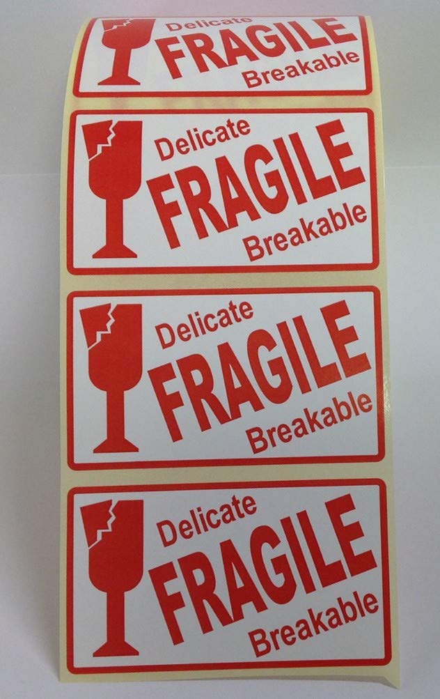 500 x Fragile Delicate Breakable With Broken Glass Pictogram Labels ...