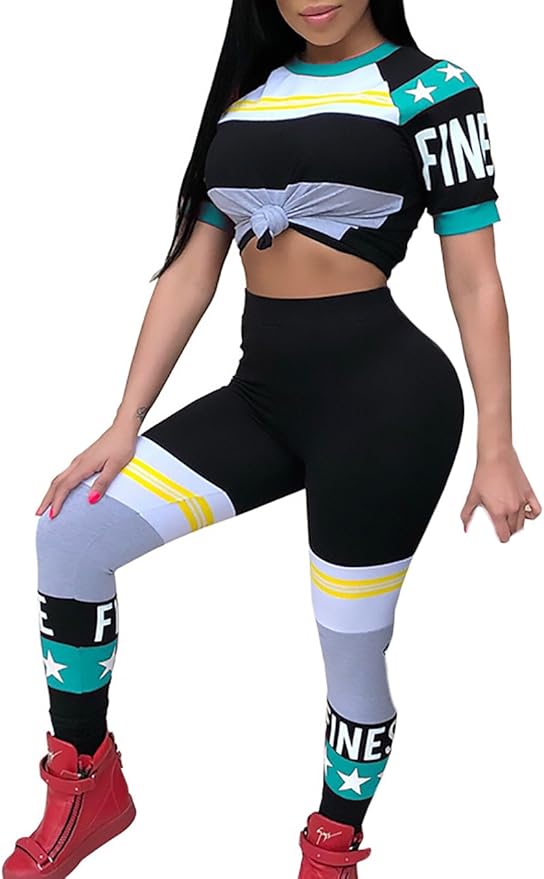 Ropa Deportiva Camisetas+Pantalones Mujer Elegante Verano Simple Piezas ...