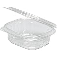 Amazon.com: Genpak AD08 Hinged Lid 1 Compartment Plastic Containers, 8 ...