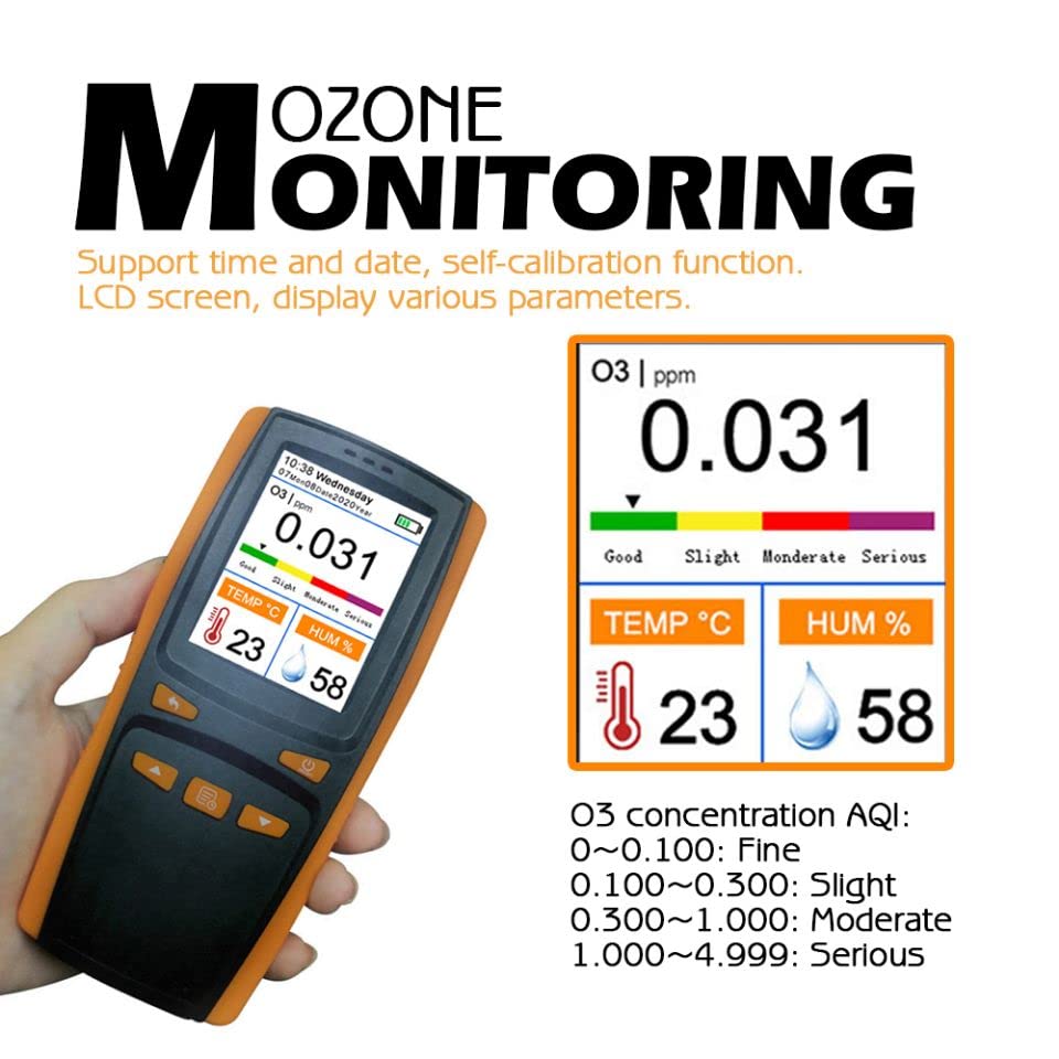 VISLONE Ozone Detector, O3 Air Quality Monitor, Gas Tester Meter Home ...