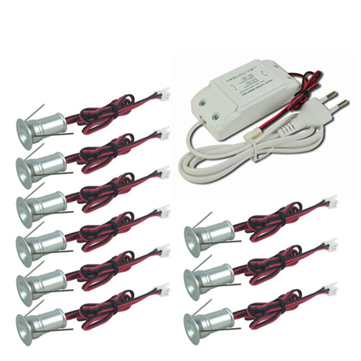 Mini spot à LED Mini Spot encastré Lot de 9 1 W avec pilote 85-277 V AC ...