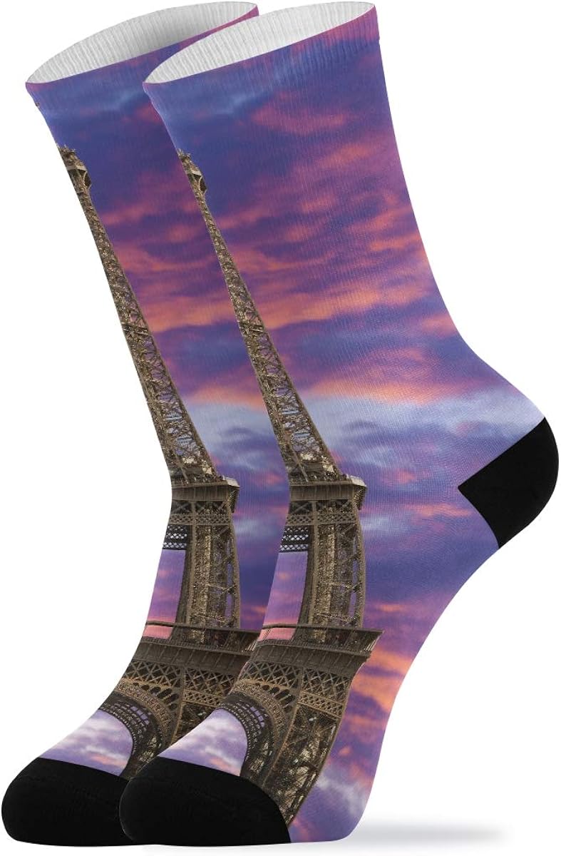 Amazon.com: Sports Socks France Skyline Paris Romantic Eiffel Tower ...