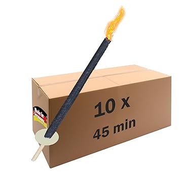10x Children torches 45 min. Burning time 30cm long Torch wax torch ...