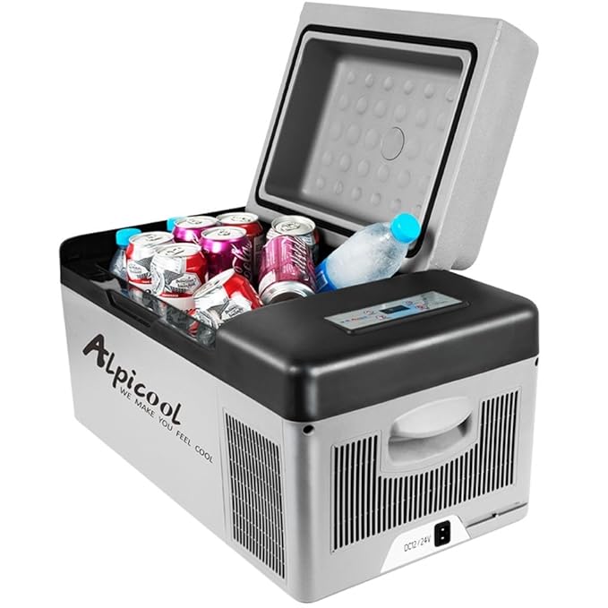 LJ 20 Litre Portable Car Compressor Fridge Freezer, 12 V/24 V - Grey ...