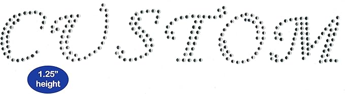 Amazon.com: Custom Name Crystal Iron on Cursive Font Rhinestone Iron on ...