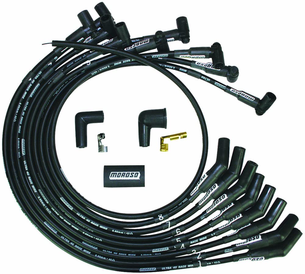 Moroso 73719 Black Ultra 40 Spark Plug Wires, Fits Small Block Ford ...