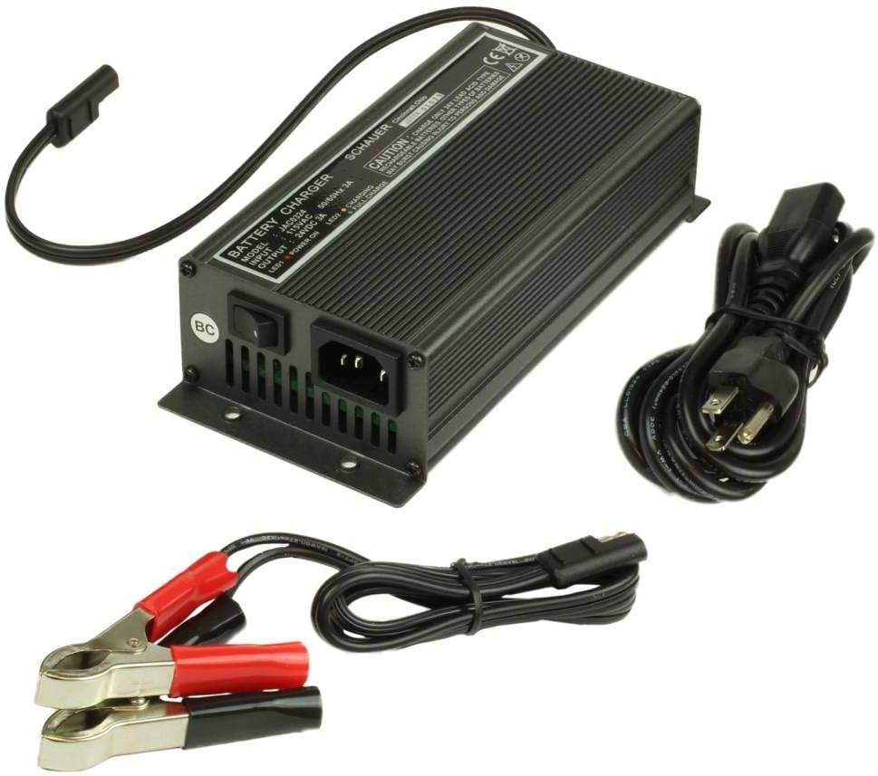 Schauer JAC0324 Charger: 24 Volt, 3 Amp with Clips, Batteries ...
