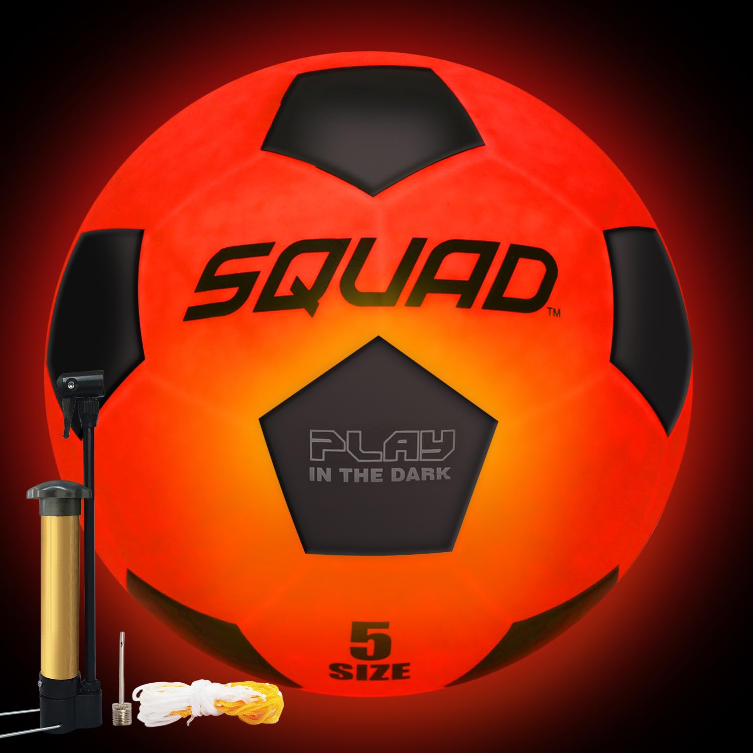 SQUAD Glow in The Dark Soccer Ball, Light Up LED Soccer Ball with 2 ...