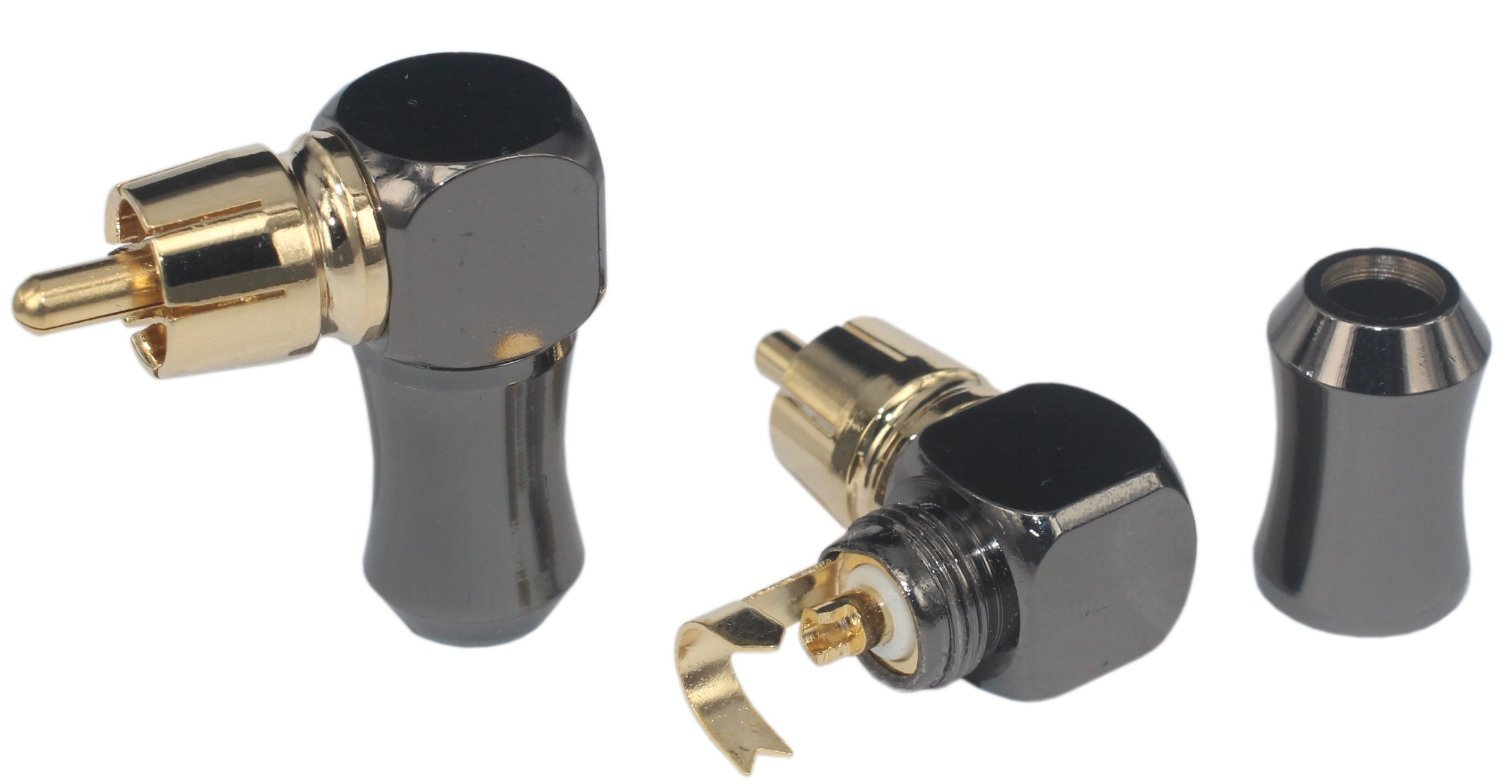 Mua [2Pcs 90° Angle] Hi End RCA Male Plug Adapter Audio Phono Gold ...