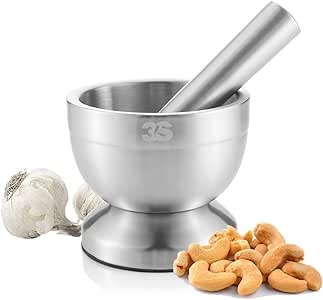 Amazon.com: 3S Stainless Steel Spice Grinder/Mortar and Pestle Set ...