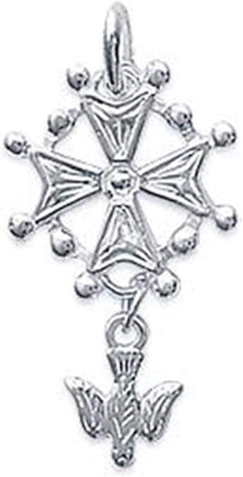 Pendentif Croix Protestante Huguenote en Argent 925 rhodié Neuf: Amazon ...