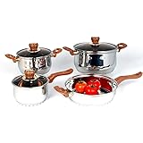 Amazon.com: Uniware 12 Pcs S.s Cookware Set W. Golden Coating [3416 ...