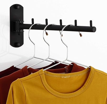 Folding Wall Mounted Clothes Hanger Rack Wall Clothes Hanger Swing Arm ...