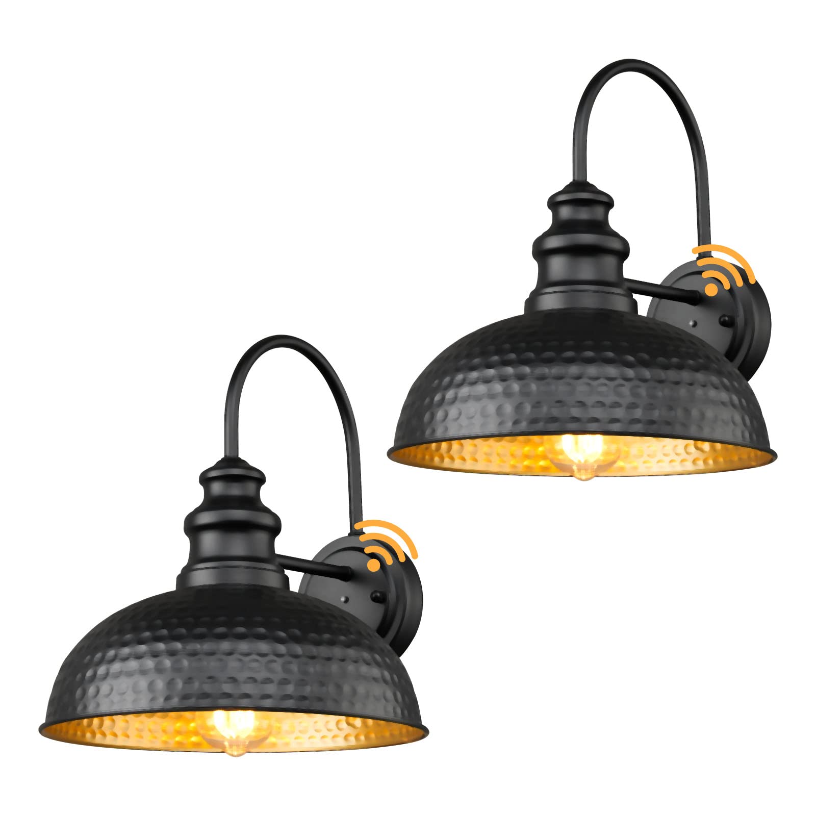 Diyel Dusk to Dawn Farmhouse Outdoor Barn Light Fixtures, 12 Inch Dome ...