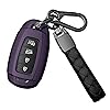 Sindeda Key Fob Cover with Leather Keychain Protector Compatible with ...