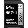 Amazon.com: Lexar 64GB Professional 1667x SDXC Memory Card, UHS-II, C10 ...